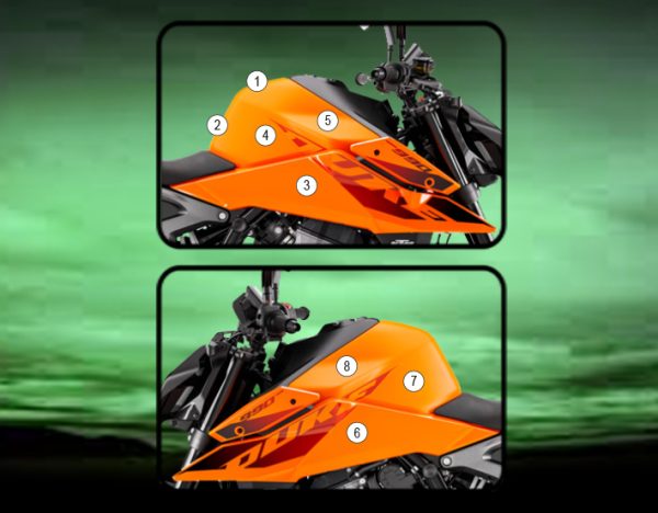 Eazi-Grip Tank Paint Protection Kit | Clear - Gloss | KTM 990 Duke 202
