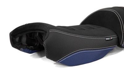 Isotta Comfort Riders Seat with Prostate Channel - Lowered | Black/Blu