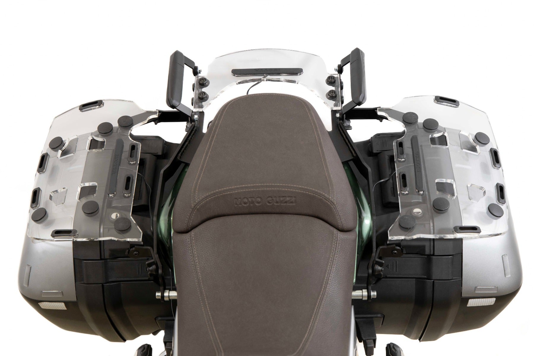 Isotta Luggage Racks For Panniers - Plexiglass | Clear | Moto Guzzi V1
