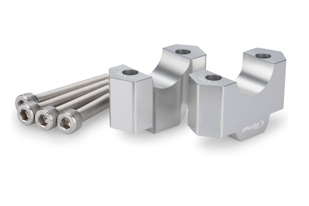 Puig Handlebar Risers - 30mm Rise | Silver | BMW F 900 GS 2024>Current