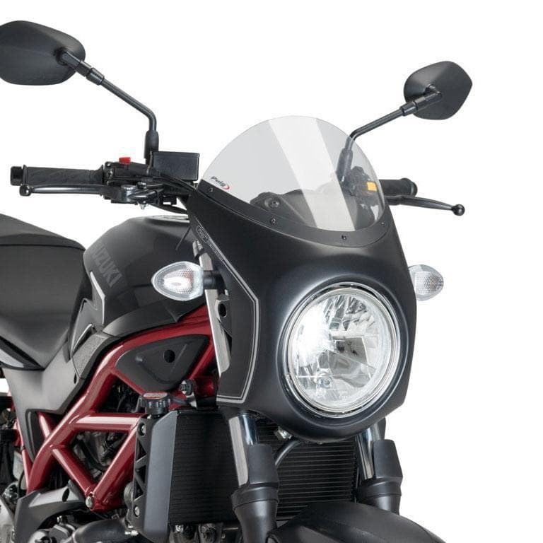Puig Nose Fairing | Matte Black with Light Smoke Screen | Suzuki SV650