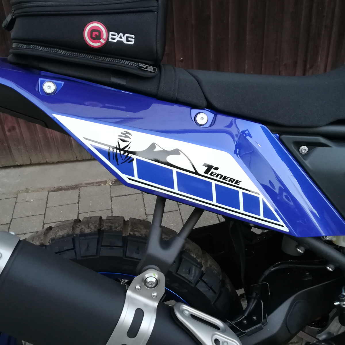 Pyramid Decals | Rear Side Panel Graphic Blue | Yamaha Tenere 700 2019
