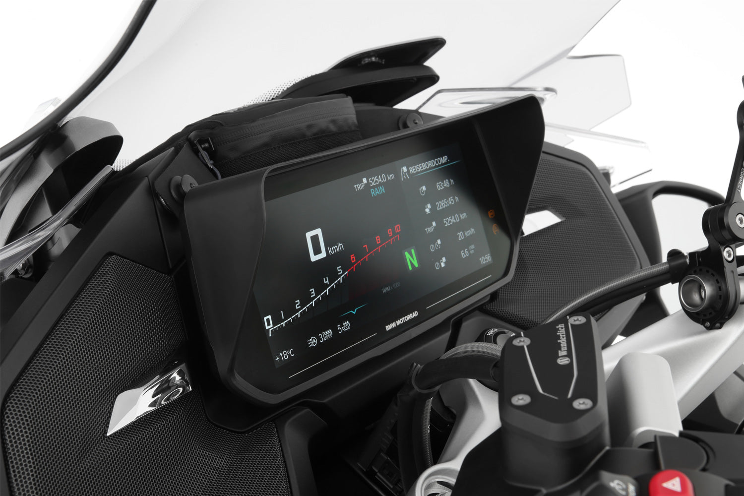 Wunderlich Glare Shield for TFT 10.25” Cockpit | Black | BMW R 1250 RT