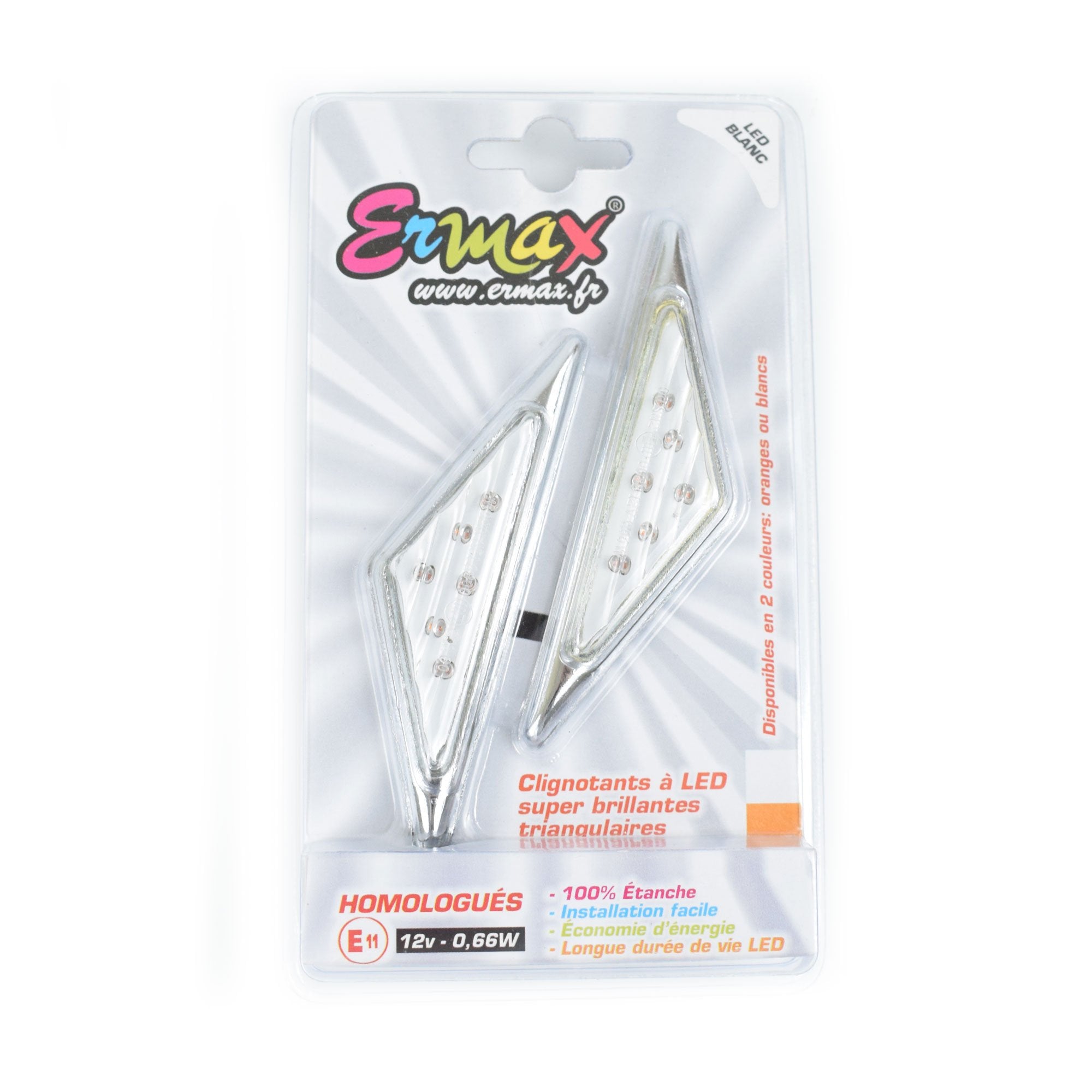 Ermax Mini LED Indicators Triangular | White with Aluminium Trim