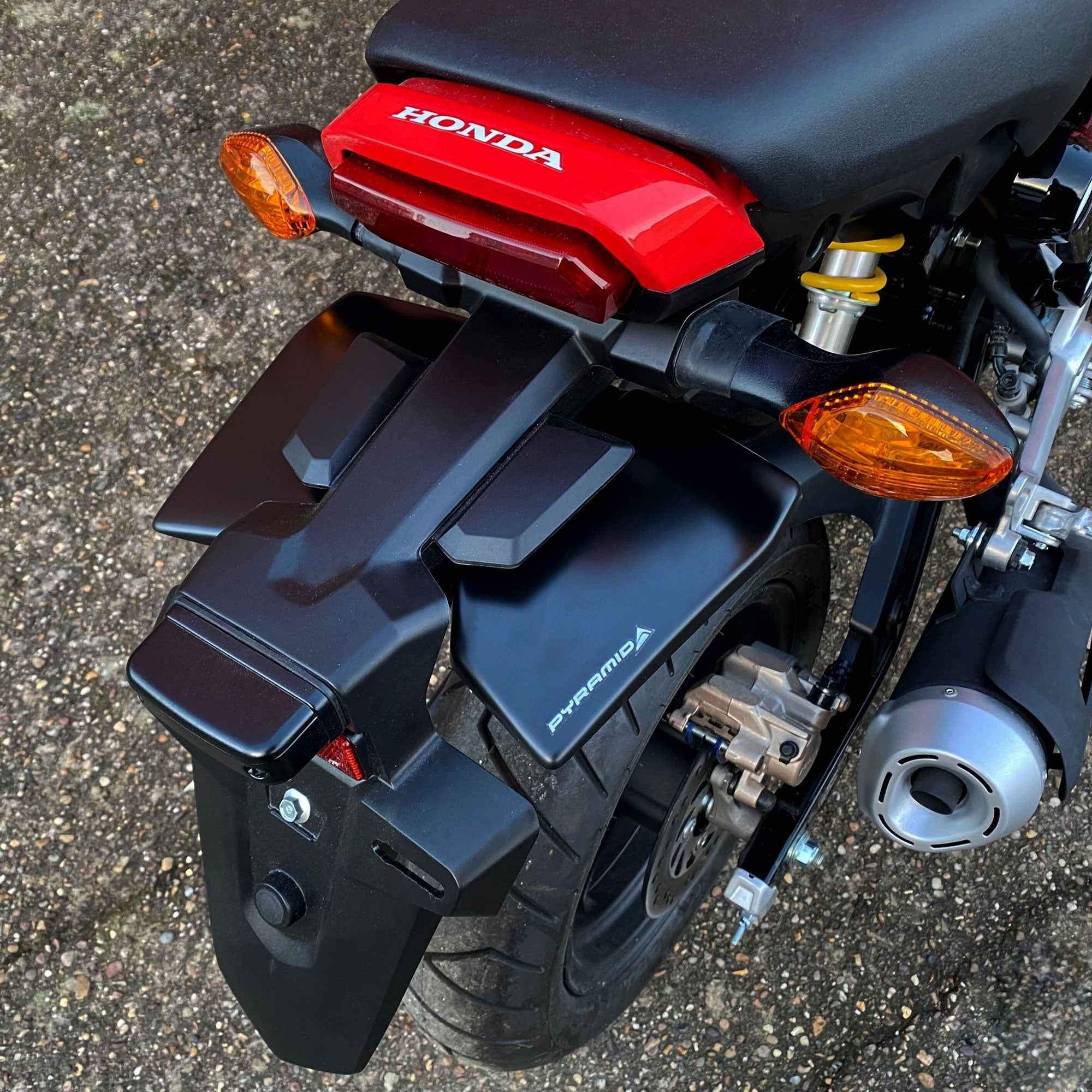 Pyramid Rear Splash Protector | Matte Black | Honda MSX 125 2021>Curre ...