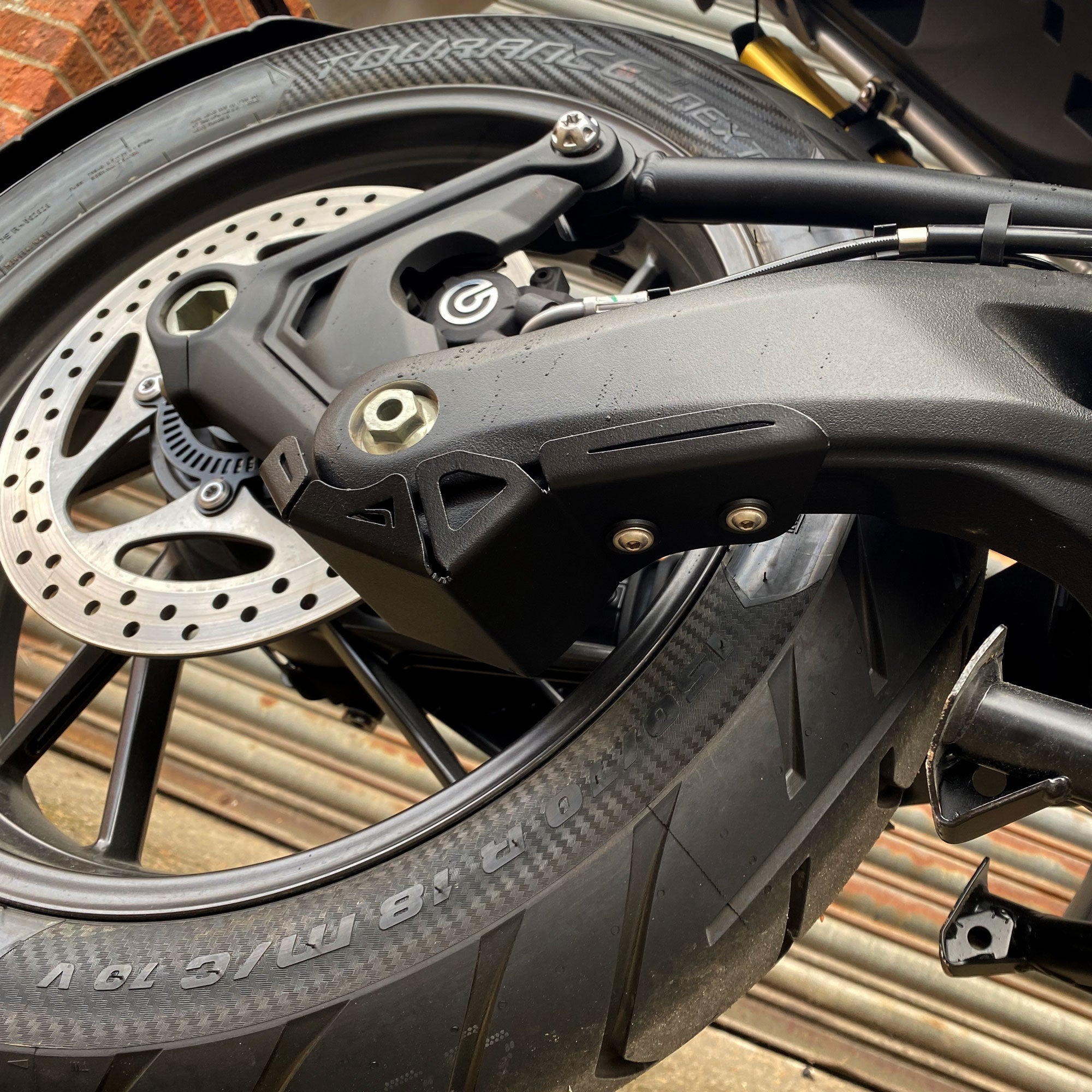Pyramid Swingarm Protectors | Matte Black | Triumph Tiger 1200 GT Pro